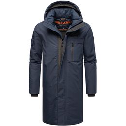 Regenmantel STONE HARBOUR "Xandroo XX", Herren, Gr. L (52), blau (navy), Obermaterial: 100% Polyester. Innenfutter: 100% Polyester. Wattierung: 100% Polyester. &Auml;rmelfutter: 100% Polyester, gerade ca. Mitte Oberschenkel, hoch geschlossener Ausschnitt, &Auml;rmel ohne &Auml;rmelschlitz normaler Saum mit Daumenl&ouml;chern,mit Druckkn&ouml;pfen,verstellbar, M&auml;ntel, Langer Herren Wintermantel mit Kapuze