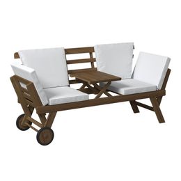Ambia Garden Gartenbank, Akazie, Holz, Akazie, Hartholz, F&uuml;llung: Polyurethan (Pur), 209x71x82 cm, Gartenm&ouml;bel, Gartenb&auml;nke