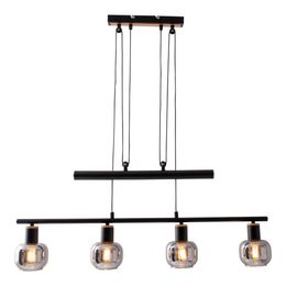 N&auml;ve N&auml;ve H&auml;ngeleuchte Fumoso, Schwarz, Metall, Glas, 10x100-160x78 cm, h&ouml;henverstellbar, Lampen & Leuchten, Innenbeleuchtung, Leuchten nach R&auml;umen, Esstischlampen