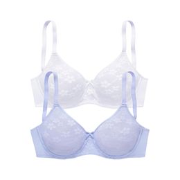 Damen Minimizer-BH hellblau + wei&szlig; Gr&ouml;&szlig;e 75C