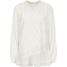 CR&Eacute;ATION L Damen Spitzenbluse im Lagenlook ecru Gr&ouml;&szlig;e 38