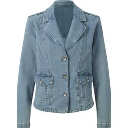 CR&Eacute;ATION L Damen Jeansblazer mit Reverskragen blue-bleached Gr&ouml;&szlig;e 36