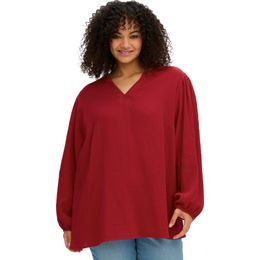 sheego Damen Tunika mit Ballon&auml;rmeln kirsche Gr&ouml;&szlig;e 42