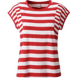 Heine Damen Streifenshirt aus Flammgarn rot-wei&szlig;-gestreift Gr&ouml;&szlig;e 36