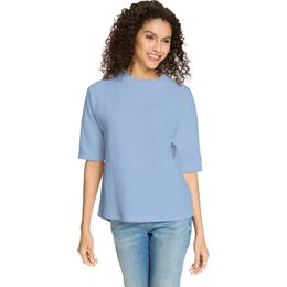 Heine Damen Stehkragenshirt mit Waffelstruktur eisblau Gr&ouml;&szlig;e 46