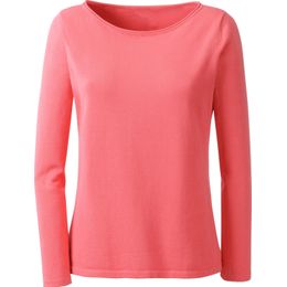 Heine Damen Baumwollpullover mit leichtem U-Boot-Ausschnitt koralle Gr&ouml;&szlig;e 48