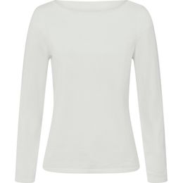 Heine Damen Baumwollpullover mit leichtem U-Boot-Ausschnitt wei&szlig; Gr&ouml;&szlig;e 42
