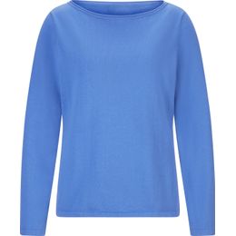 Heine Damen Baumwollpullover mit leichtem U-Boot-Ausschnitt royalblau Gr&ouml;&szlig;e 34