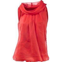 Heine Damen Blusentop mit Wasserfall-Ausschnitt tomatenrot Gr&ouml;&szlig;e 40