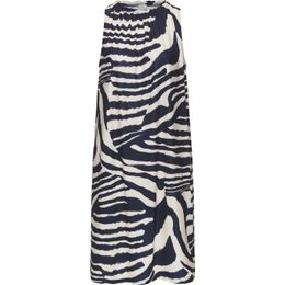 Lascana Damen Sommerkleid creme-graublau bedruckt Gr&ouml;&szlig;e 40