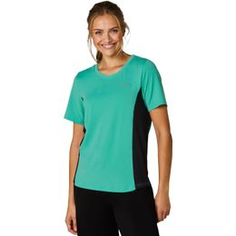Damen Funktionsshirt mit Kontrast-Eins&auml;tzen blaugr&uuml;n Gr&ouml;&szlig;e 36/38