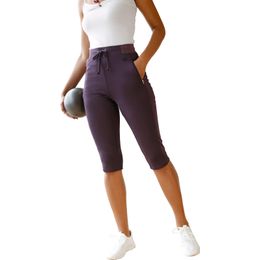 Damen Caprileggings mit Teil-Dehnbund aubergine Gr&ouml;&szlig;e 36/38