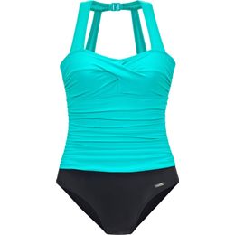 Lascana Damen Badeanzug schwarz-mint Gr&ouml;&szlig;e 46C