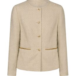 CR&Eacute;ATION L Damen Boucl&eacute;-Blazer mit goldfarbenen Details sand Gr&ouml;&szlig;e 38