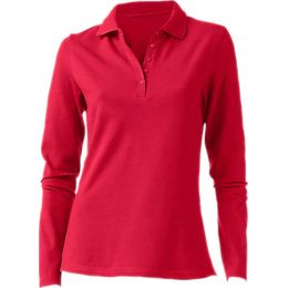 Heine Damen Langarm-Poloshirt in Pikee-Qualit&auml;t rot Gr&ouml;&szlig;e 44