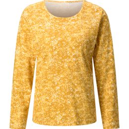 CR&Eacute;ATION L Damen Rundhalsshirt in Single-Jersey-Qualit&auml;t ocker-gelb-bedruckt Gr&ouml;&szlig;e 38