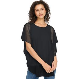 Heine Damen Kurzarmshirt im Poncho-Stil schwarz Gr&ouml;&szlig;e 46