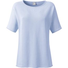 Heine Damen Kurzarmpullover mit Rollkanten hellblau Gr&ouml;&szlig;e 40