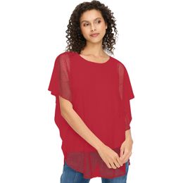 Heine Damen Kurzarmshirt im Poncho-Stil erdbeere Gr&ouml;&szlig;e 44