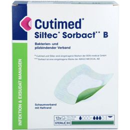 Avitamed Cutimed Siltec Sorbact B PU-Verb.7,5x7,5 cm 12 St