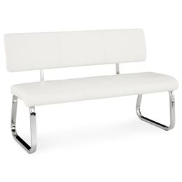 Idimex Esszimmerbank, Chrom, Wei&szlig;, Textil, Mode, 135x87x56 cm, Esszimmer, B&auml;nke, Sitzb&auml;nke