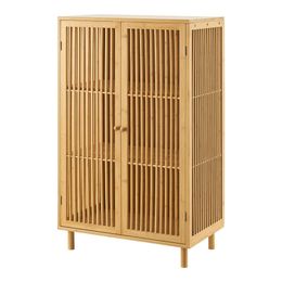 [en.casa] Kommode, Natur, Holz, Bambus, 3 F&auml;cher, 66x110x40 cm, Wohnzimmer, Kommoden & Sideboards, Kommoden