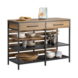 sobuy K&uuml;cheninsel, Braun, Holzwerkstoff, Holz, Metall, 120x91x45 cm, K&uuml;chen, K&uuml;chenm&ouml;bel, K&uuml;cheninseln