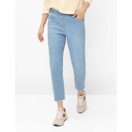 Raphaela by Brax Damen Schlupfhose Style CAVINA FRINGE BLEACHED LIGHT BLUE SLIGHTUSED, denim hellblau, Gr. 50K