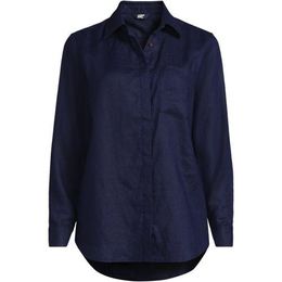 LANDS' END Premium Reinleinen-Bluse f&uuml;r Damen in Plus-Gr&ouml;&szlig;e, Damen, size: plus, Blau, Leinen, by Lands' End