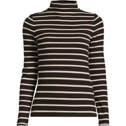 LANDS' END Softes Stehbund-Shirt f&uuml;r Damen, Damen, size: regular, Braun, Elasthan/Viskose/Viskose-Mischung, by Lands' End
