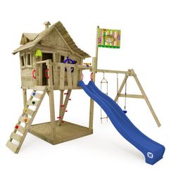 Wickey Prime Monkey Island Kletterger&uuml;st - Stabiler Kinderspielturm mit Baumhaus, Sandkasten, Rutsche & Doppelschaukel-Erweiterung - Wickey