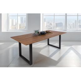Esstisch ATLANTA / nussbaumfarben / 260x100 / U-Gestell Schwarz