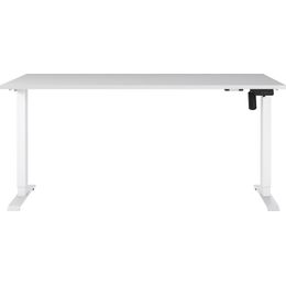 Schreibtisch Germania "Boras", wei&szlig; (lichtgrau, wei&szlig;, wei&szlig;, lichtgrau), B:160cm H:120cm T:80cm, Tische, Schreibtisch, Breite 120/140/160/180 cm, Metallgestell, elektrisch h&ouml;henverstellbar