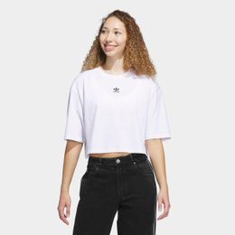 T-Shirt adidas originals "ESSENTIALS CROP", Damen, Gr. L, wei&szlig;, Obermaterial: 100% Baumwolle, normal, Rundhals, Shirts T-Shirt