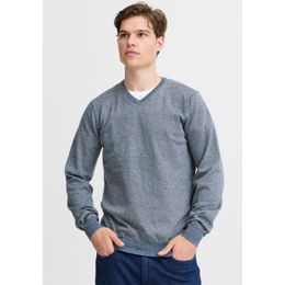 V-Ausschnitt-Pullover Blend "BHBRUTON V-neck", Herren, Gr. 3XL, blau (marineblaus), Strick, Obermaterial: 100% Polyester, unifarben, regular fit normal, V-Ausschnitt, Rippb&uuml;ndchen, Pullover, aus Polyester, Regular Fit, in normaler L&auml;nge