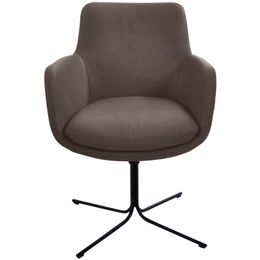 K+w Komfort & Wohnen Esszimmerstuhl K+W KOMFORT & WOHNEN "Pego Drehstuhl", braun (coffee 78), B:59cm H:84cm T:65cm, St&uuml;hle, Esszimmerstuhl, filigranem 4-Fu&szlig;-Gestell in schwarz