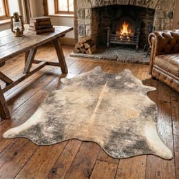 Fellteppich Gino Falcone "Emilia", braun, B:190cm H:3mm L:250cm, Kunstfaser, Teppiche, Fellteppich, Kunstfell, bedruckt, Kuhfell-Optik, ideal im Wohnzimmer & Schlafzimmer
