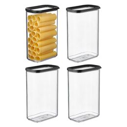 Vorratsdose Mepal "Vorratsdosen Modula 2000 ml 4er Set", schwarz, Kunststoff, Lebensmittelaufbewahrungsbeh&auml;lter, Vorratsdose