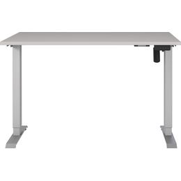 Schreibtisch Germania "Boras", silber (kaschmir, silber, silber, kaschmir), B:120cm H:120cm T:80cm, Tische, Schreibtisch, Breite 120/140/160/180 cm, Metallgestell, elektrisch h&ouml;henverstellbar