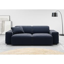 2,5-Sitzer Home Affaire "Glimminge auch in Breitcord, Feincord + Easy care-Bezug", blau (dunkelblau), B:214cm H:71cm T:101cm, 100% Polyester, Sofas, besondere Kedern&auml;hte, Zierkissen