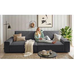 Big-Sofa OTTO HOME "NEU: SHERWOOD XXL, Big-Sofa (316cm), extra tiefe Sitzfl&auml;che 95 cm", anthrazit, B:316cm H:90cm T:135cm, 100% Polyester, Sofas, Big-Sofa, bequemer Sitzkomfort, Cord u. Leinenoptik, Kedernaht