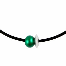 Collierkettchen DeMarie "eloxiertes Aluminium", gr&uuml;n, Halsketten, Damen, 45cm, Metall, L: 45 B: 13mm, gl&auml;nzend, matt, B:13mm