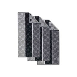 JOOP! Handtuch JOOP "Handtuch Signature Cornflower Stripes 3er Pack", grau (schwarz), B:50cm, Obermaterial: 100% Baumwolle CO., Handt&uuml;cher