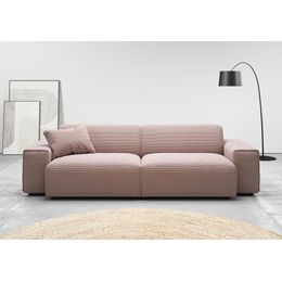 Big-Sofa Home Affaire "Glimminge auch in Breitcord, Feincord + Easy care-Bezug", rosa, B:254cm H:71cm T:101cm, 12% Polyaxryl, 88% Polyester, Sofas, Big-Sofa, besondere Kedern&auml;hte Zierkissen