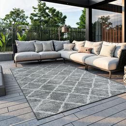 Outdoorteppich OTTO HOME "Veyla, LAGERR&Auml;UMUNG", grau, B:160cm H:8mm L:230cm, Polypropylen (PP), Teppiche, Outdoorteppich, Rauten Muster, In- und Outdoor geeignet, Terrasse & Balkon
