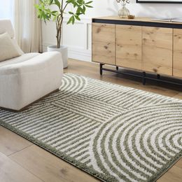 Teppich LIVABLISS "GRENAC", gr&uuml;n, B:160cm H:18mm L:213cm, Polyester, Teppiche, Teppich, Maschinenwaschbarer Shaggy Teppich mit extra weichem Hochflor
