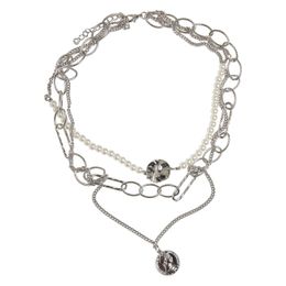 Edelstahlkette Urban Classics "Urban Classics Unisex Ocean Layering Necklace", silber, Halsketten, Herren, onesize, Eisen, Edelstahlkette