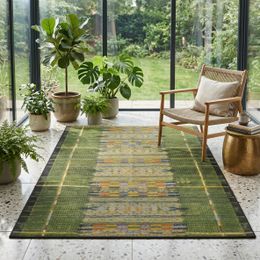 Teppich Gino Falcone "Outdoor-Africa 38" Gr. 5, gr&uuml;n, B:200cm H:5mm L:285cm, Kunstfaser, Teppiche, Teppich, Flachgewebe, Ethno Style, In- und Outdoor geeignet