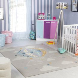 Teppich LIVABLISS "CENON", beige (mehrfarbig), B:140cm H:12,7mm L:200cm, Polypropylen (PP), Teppiche, Teppich, Kinderteppich mit kreativem und farbenfrohem Design