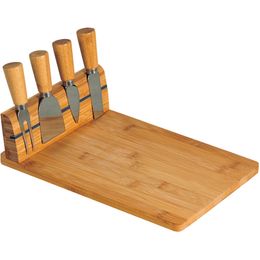 K&auml;sebrett Kesper "K&auml;seschneidebrett magnetisch", beige (natur), B:20cm H:8cm L:30cm, Bambus, Edelstahl, Schneidebretter, mit Besteck